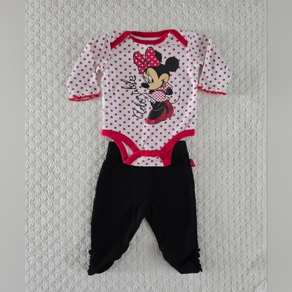 Disney | Matching Sets | Disney Minnie Mouse Long Sleeve Bodysuit W ...